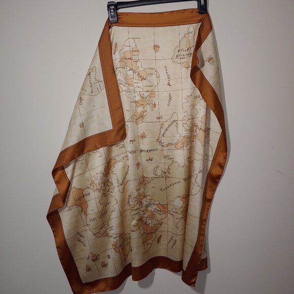 R & F | Accessories | R And F World Map Scarf Made In Italy Os Cream ...